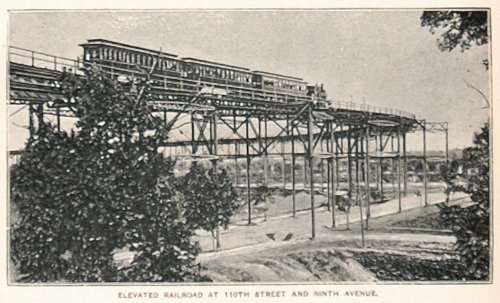 Elevated Railroad Train 110th St., In Harlem, 1893