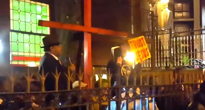 Pastor Manning Shouts At Protesters In Harlem