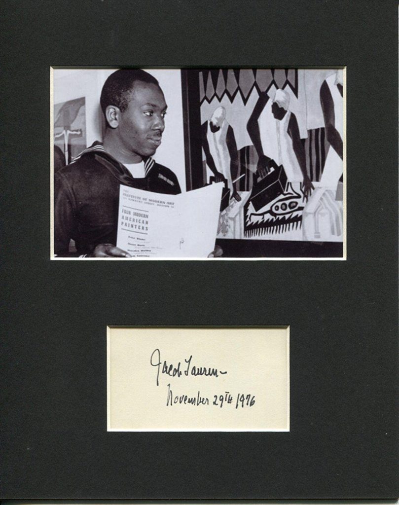 Harlem's Jacob Lawrence Rare Signed Autograph Photo, November 29th, 1976