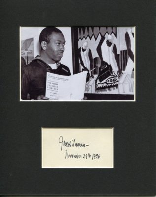 Harlem's Jacob Lawrence Rare Signed Autograph Photo, November 29th, 1976