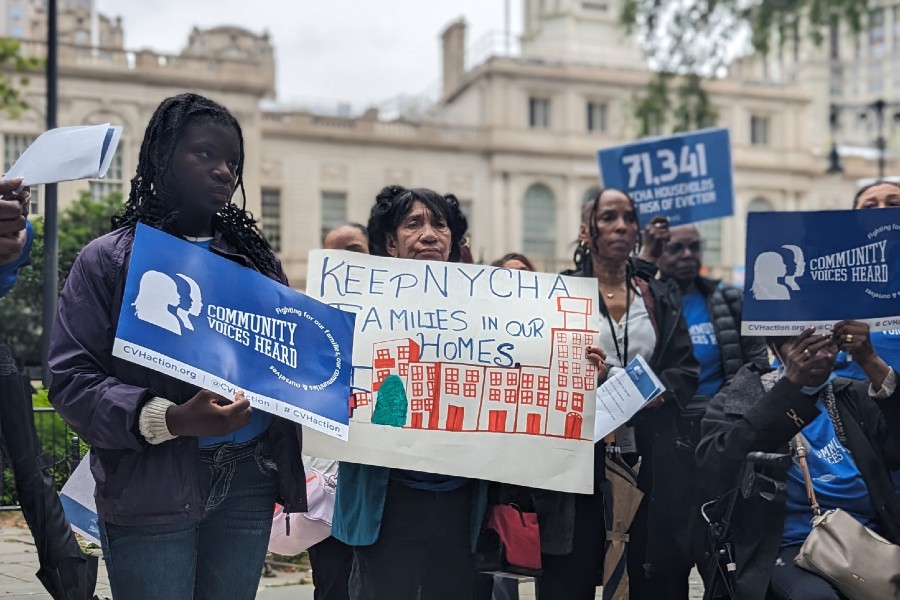 NYCHA Residents Rally To Prevent 71,000 Evictions From Harlem To Hollis