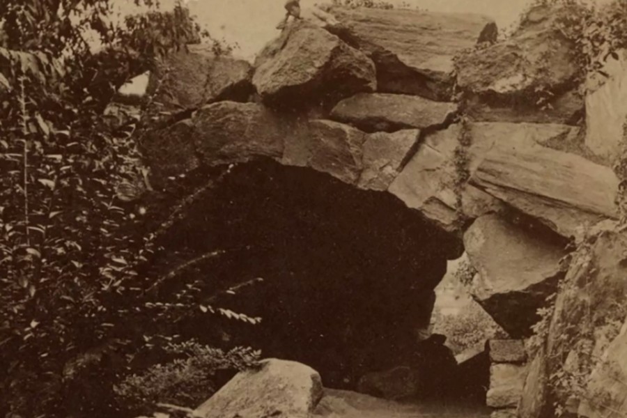 Timeless Passage: The Rustic Stone Arch South Of Harlem Lake, Central ...